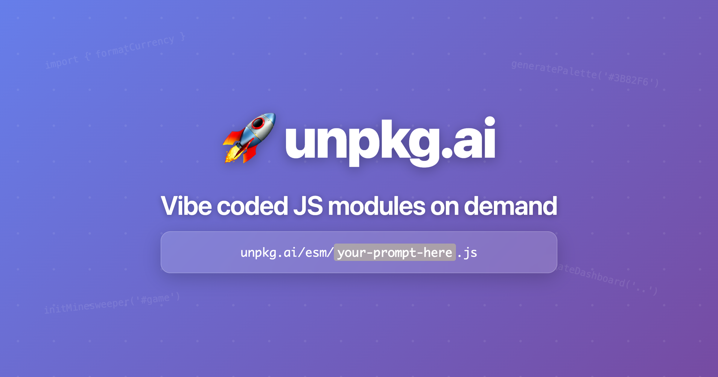 unpkg.ai - AI-powered ESM modules